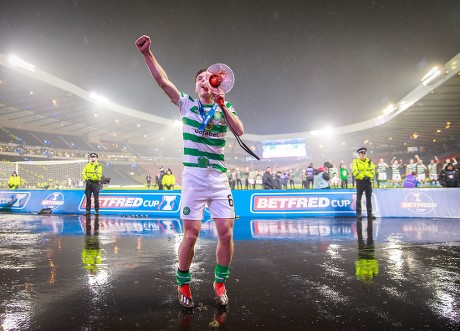 Kieran Tierney Celtic Celebrates Winning Betfred Editorial Stock Photo ...