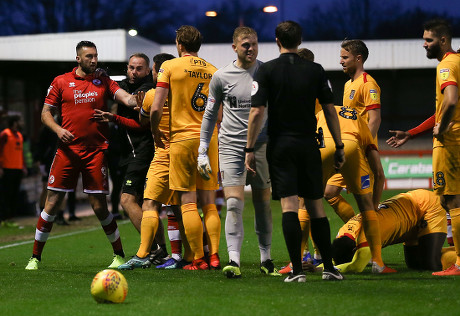 Ollie Palmer Crawley L Remonstrates Referee Editorial Stock Photo ...