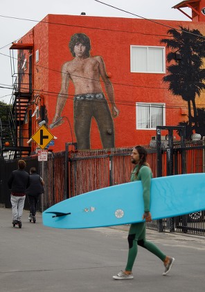Surfer Passes Mural Late Musician Jim Editorial Stock Photo - Stock ...