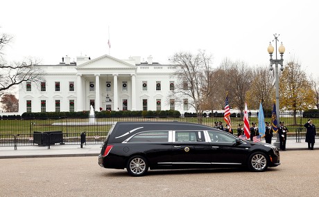 Hearse Carrying Flagdraped Casket Former Us Editorial Stock Photo ...
