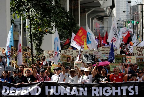 Filipino Human Rights Advocates Stage Protest Editorial Stock Photo ...