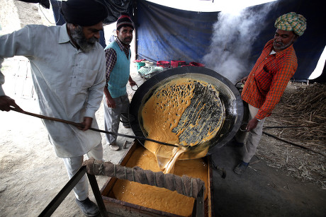 Indian Workers Transfer Freshly Made Gud Editorial Stock Photo - Stock ...