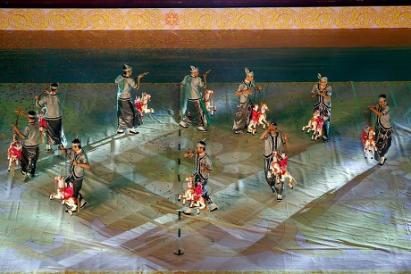 Artists Myanmar Traditional Dancing Perform During Editorial Stock ...