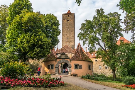 Castle Gate 12th Century Rothenburg Ob Editorial Stock Photo - Stock ...