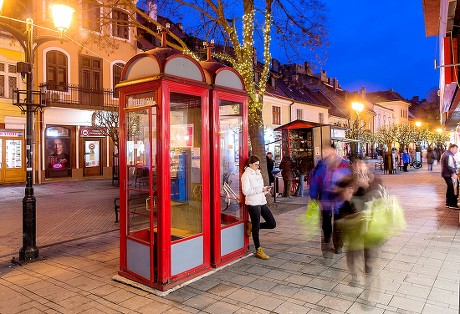 Outdoor Public Telephone Booths Seen Downtown Editorial Stock Photo ...