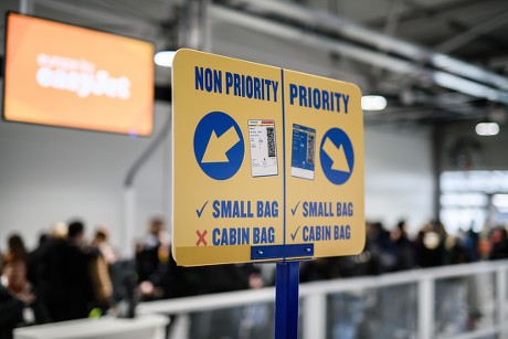 Sign Easyjet Gate Reading Non Priority Editorial Stock Photo - Stock ...