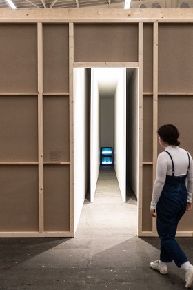 Woman Walks Artwork Corridor Installation By Editorial Stock Photo ...