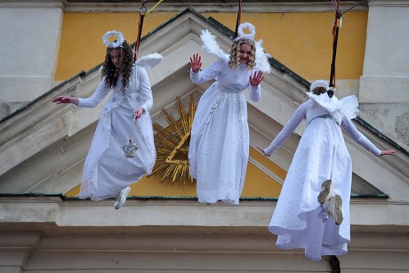 Angels Descend Church Tower Traditional Advent Editorial Stock Photo ...