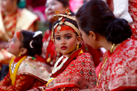 Newar Girl Dressed Bridal Dress Seen Editorial Stock Photo - Stock ...