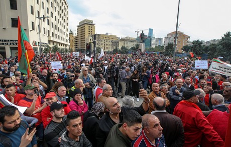 Supporters Lebanese Communist Party Along Activists Editorial Stock ...