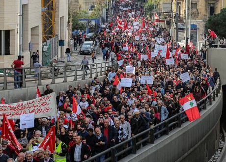 Supporters Lebanese Communist Party Along Activists Editorial Stock ...