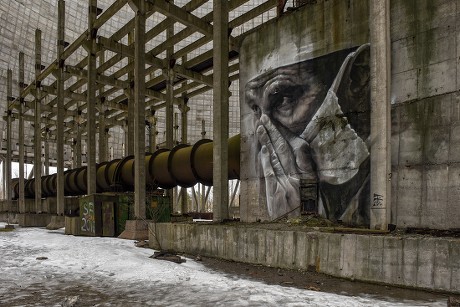 Chernobyl Reactor 5 Cooling Tower Graffiti Editorial Stock Photo ...