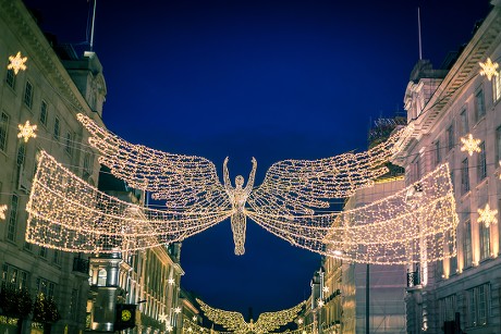 Angel Lights Regent Street Editorial Stock Photo - Stock Image ...