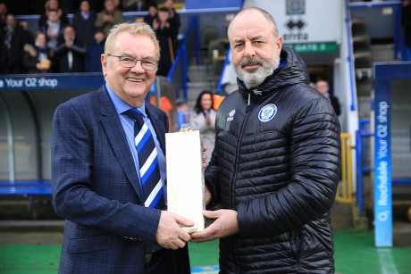 1 Keith hill presents chris dunphy rochdale chairman with a gift to ...