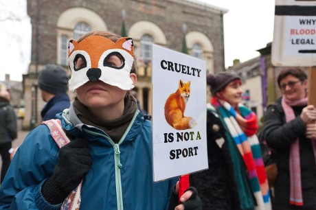 Anti Fox Hunting Protest, Carmarthenshire, Wales, UK - 01 Jan 2019 ...