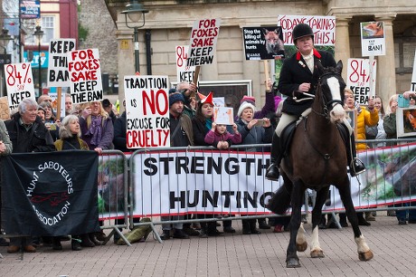 Anti Fox Hunting Protest, Carmarthenshire, Wales, UK - 01 Jan 2019 ...