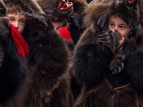 YOUNG WOMAN DRESSED HER BEAR SKIN Editorial Stock Photo - Stock Image ...