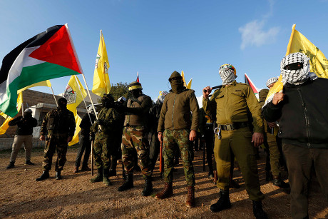 Masked Palestinian Members Fatah Movement Parade Editorial Stock Photo ...