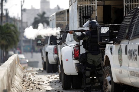 Antiriot Agents Fire Rubber Bullets During Editorial Stock Photo ...