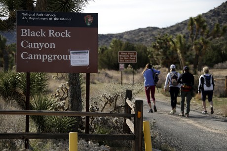 Hikers Walk Into Black Rock Canyon Editorial Stock Photo - Stock Image ...