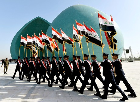 Iraqi Policemen March During Parade Celebrate Editorial Stock Photo ...