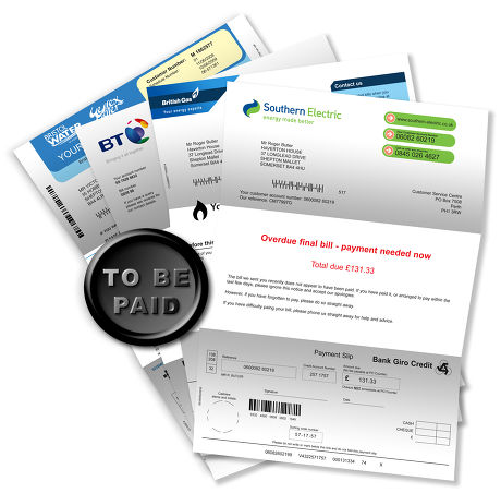 Computer Generated Image Household Bills On Editorial Stock Photo ...