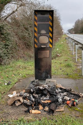 Vandalized Speed Camera Near Martignas France Editorial Stock Photo ...