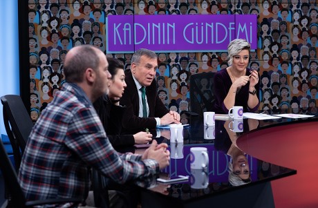 Presenter Interviews Guests During Live Broadcast Editorial Stock Photo ...
