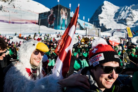 Spectators During Mens Downhill Race Fis Editorial Stock Photo - Stock ...