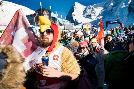 Spectators During Mens Downhill Race Fis Editorial Stock Photo - Stock ...