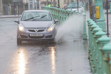 Cars Drive Through Deep Puddles Water Editorial Stock Photo - Stock ...