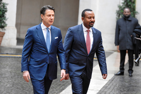 Italian Premier Giuseppe Conte Ethiopian Premier Editorial Stock Photo ...