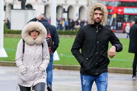 Couple Wrapped Warm On Cold Breeze Editorial Stock Photo - Stock Image ...