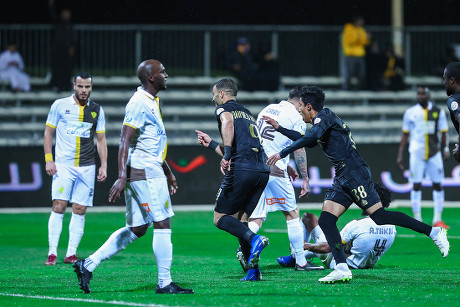 Alnassr Players Celebrate After Scoring During Editorial Stock Photo ...