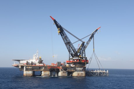 Leviathan platform of Noble Energy at the Mediterranean Sea, Off Sea ...