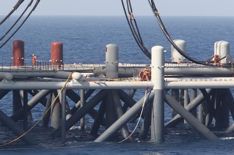Leviathan platform of Noble Energy at the Mediterranean Sea, Off Sea ...