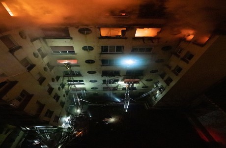 Fire Rages Through Top Floors Apartment Editorial Stock Photo - Stock ...