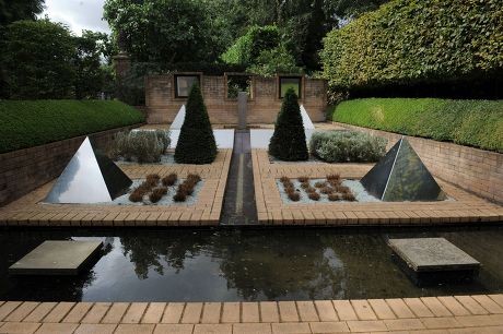 Small Symmetrical Garden Where Rill Carries Editorial Stock Photo ...