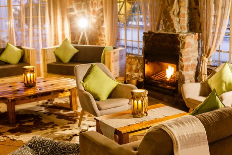 Cosy Sitting Area Fireplace Elegant Desert Editorial Stock Photo ...