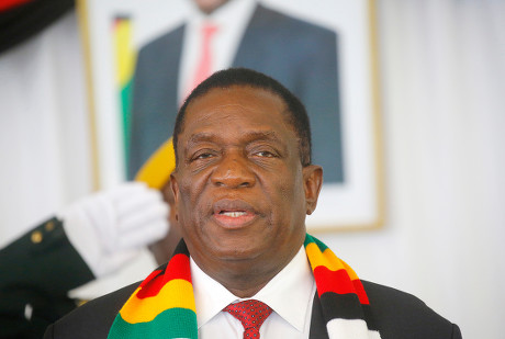 Zimbabwean President Emmerson Mnangagwa Addresses Meeting Editorial ...