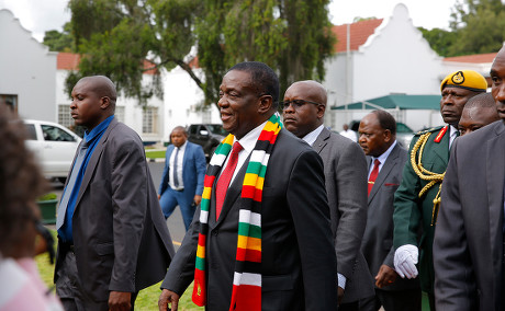 Zimbabwean President Emmerson Mnangagwa C Arrives Editorial Stock Photo ...