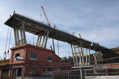 Morandi Bridge Demolition Work Editorial Stock Photo - Stock Image ...
