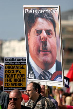 Placard Depicting Nick Griffin Adolf Hitler Editorial Stock Photo ...