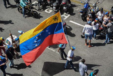 Man Seen Waving Huge Flag Venezuela Editorial Stock Photo - Stock Image ...