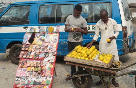Nigerian Street Vendor Sells Oranges His Editorial Stock Photo - Stock ...