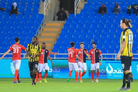 Alraed Players Celebrate After Scoring Goal Editorial Stock Photo ...
