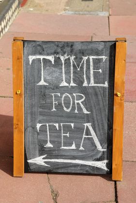 Time Tea Sign Outside Cafe Editorial Stock Photo - Stock Image ...