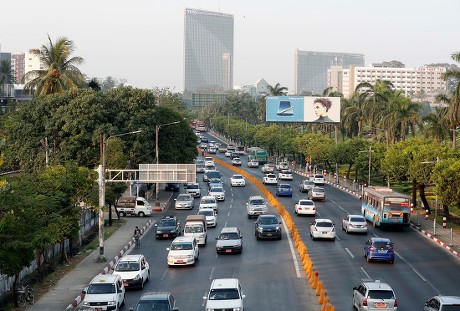 Cars Drive On Pyay Road Yangon Editorial Stock Photo - Stock Image ...