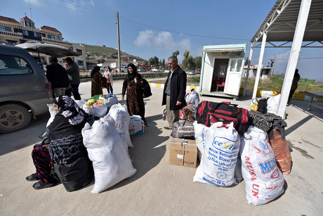 Syrian Kurdish People Wait Checkpoint Cross Editorial Stock Photo ...