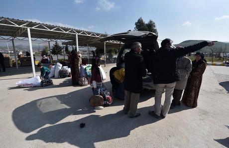 Syrian Kurdish People Wait Checkpoint Cross Editorial Stock Photo ...